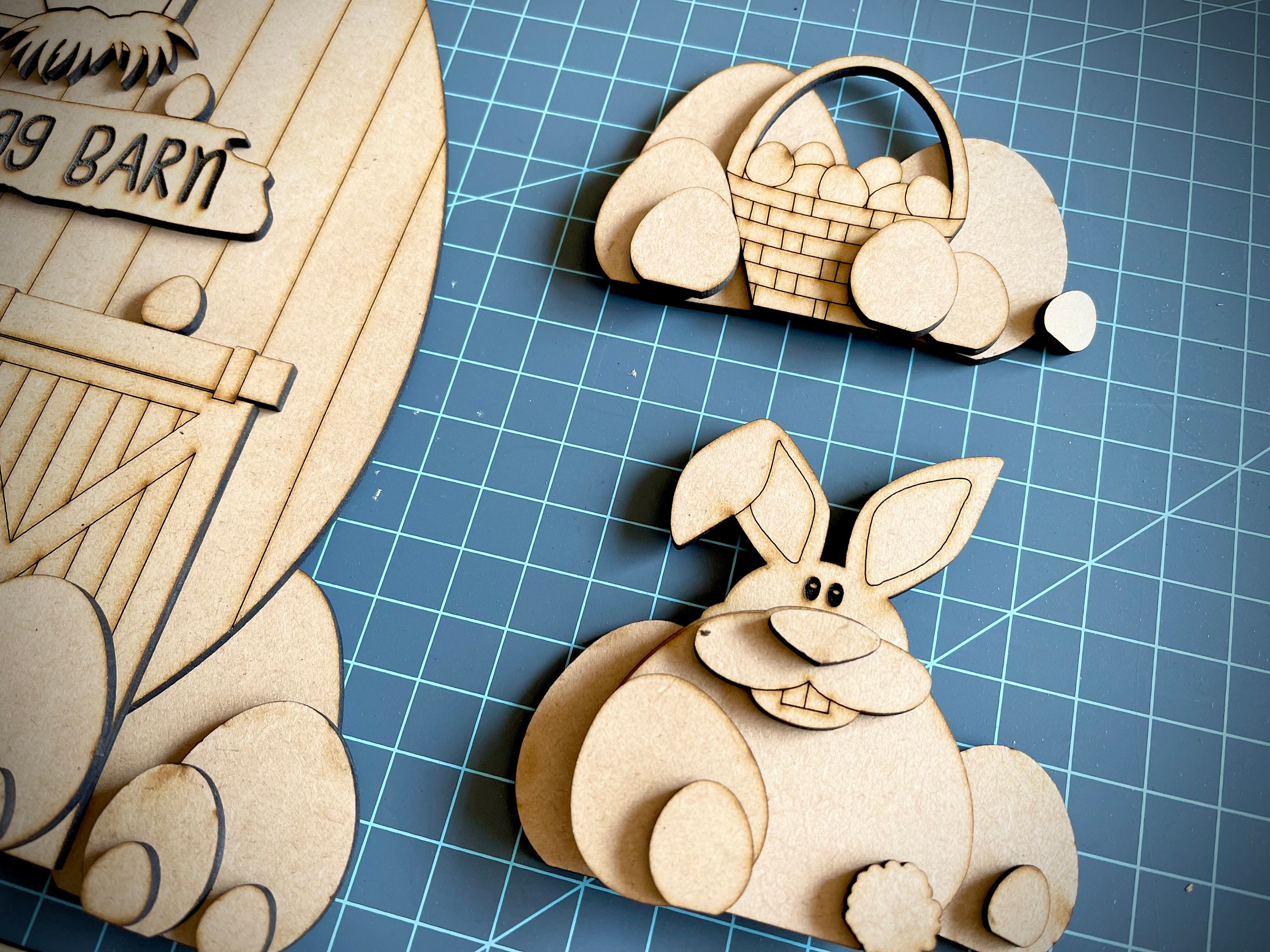 Easter Egg Barn MDF Wood Unfinished Kit - Etsy
