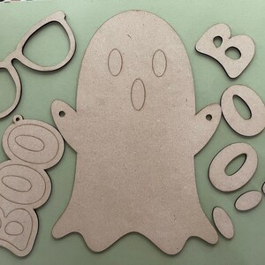 Boo Ghost Door MDF Wood Unfinished Hanger Kit - Etsy