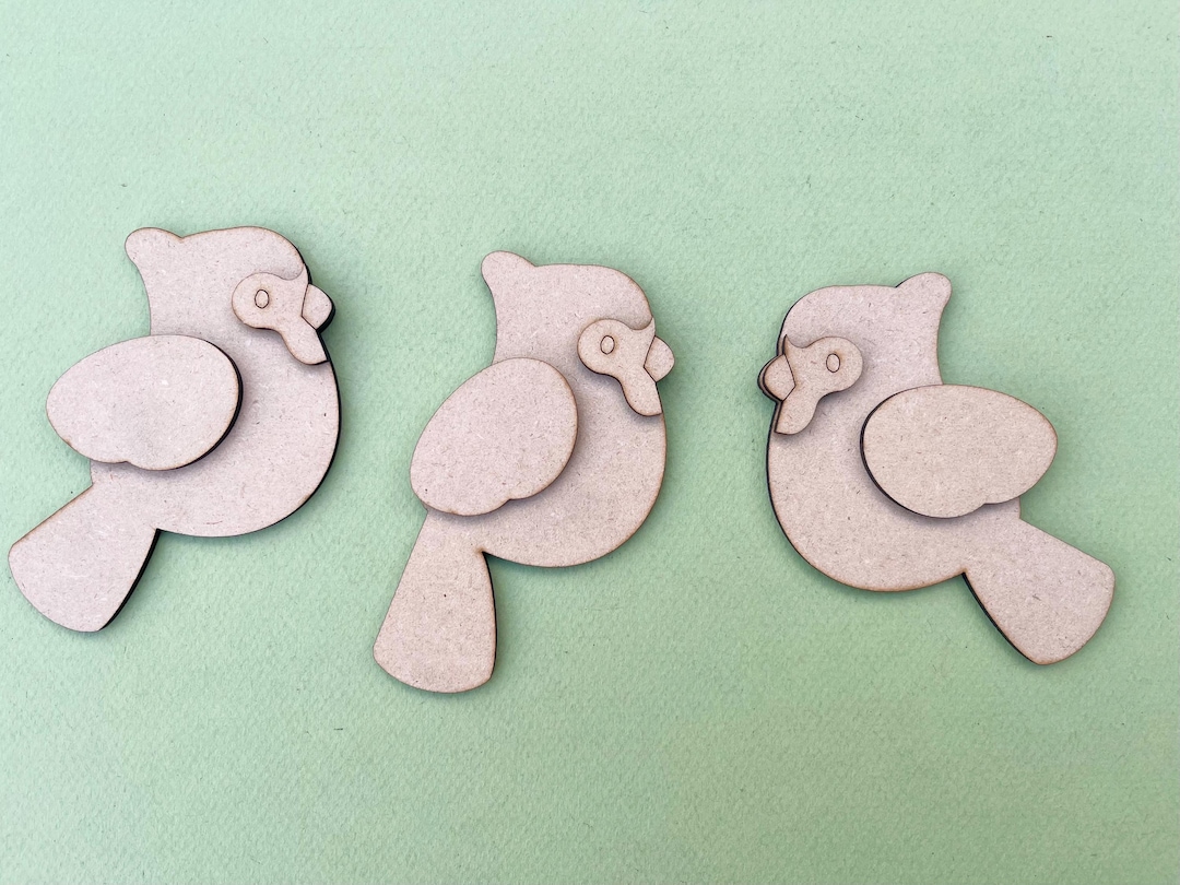 3 Unfinished MDF Wood Cardinal or Blue Bird Cutouts - Etsy