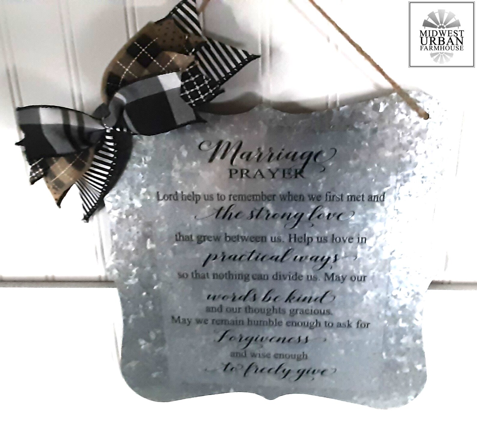 Marriage Prayer|galvanized Metal Sign|metal Wall Sign With Bow|tin Door ...