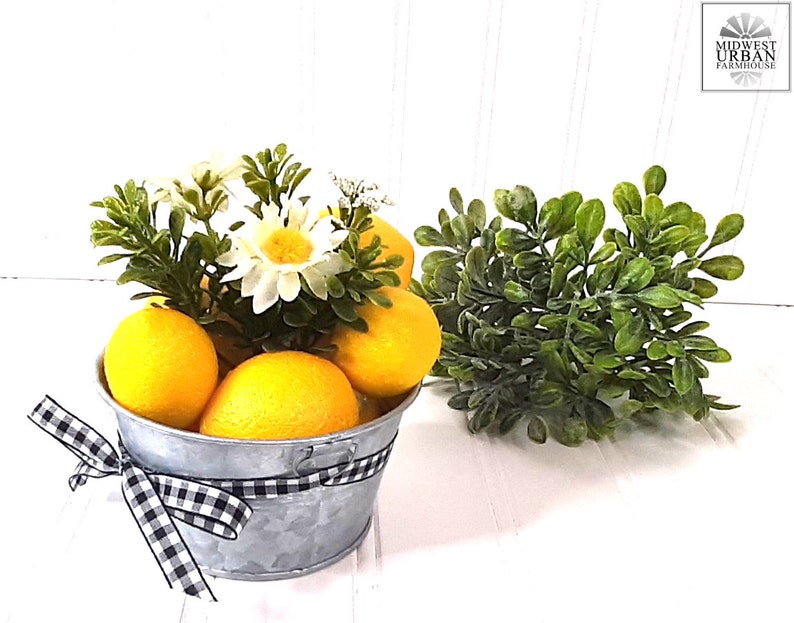 Galvanized Lemon Bucketlemon Decorsummer Decorkitchen Lemon | Etsy