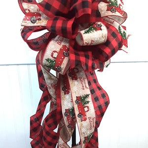 Red Truck Christmas Tree Topper|buffalo Check Christmas Tree Topper ...