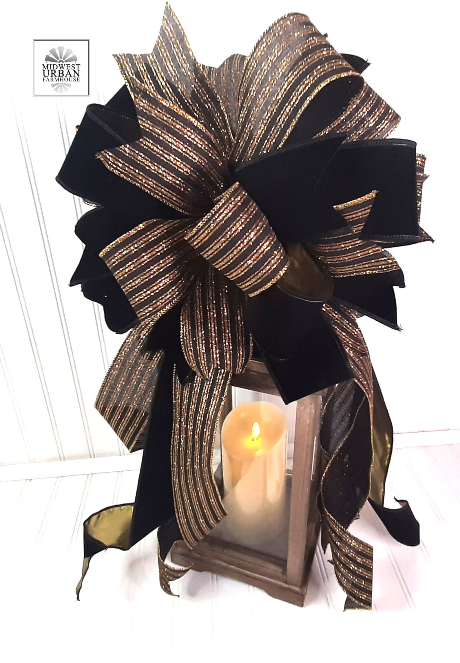Black Velvet Tree Topper|black & Gold Tree Topper|gold and Black ...