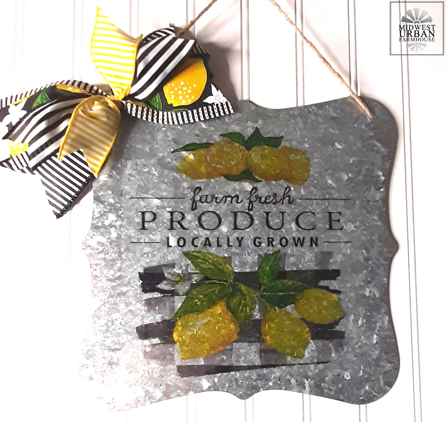 Lemon Sign Galvanized Metal Signmetal Wall Sign With Bowtin - Etsy