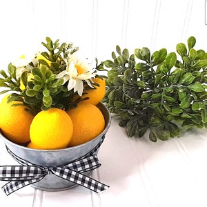 Galvanized Lemon Bucket|lemon Decor|summer Decor|kitchen Lemon Decor ...