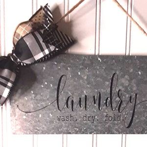 Laundry Sign|galvanized Metal Sign|rustic Decor|farmhouse Decor|metal ...