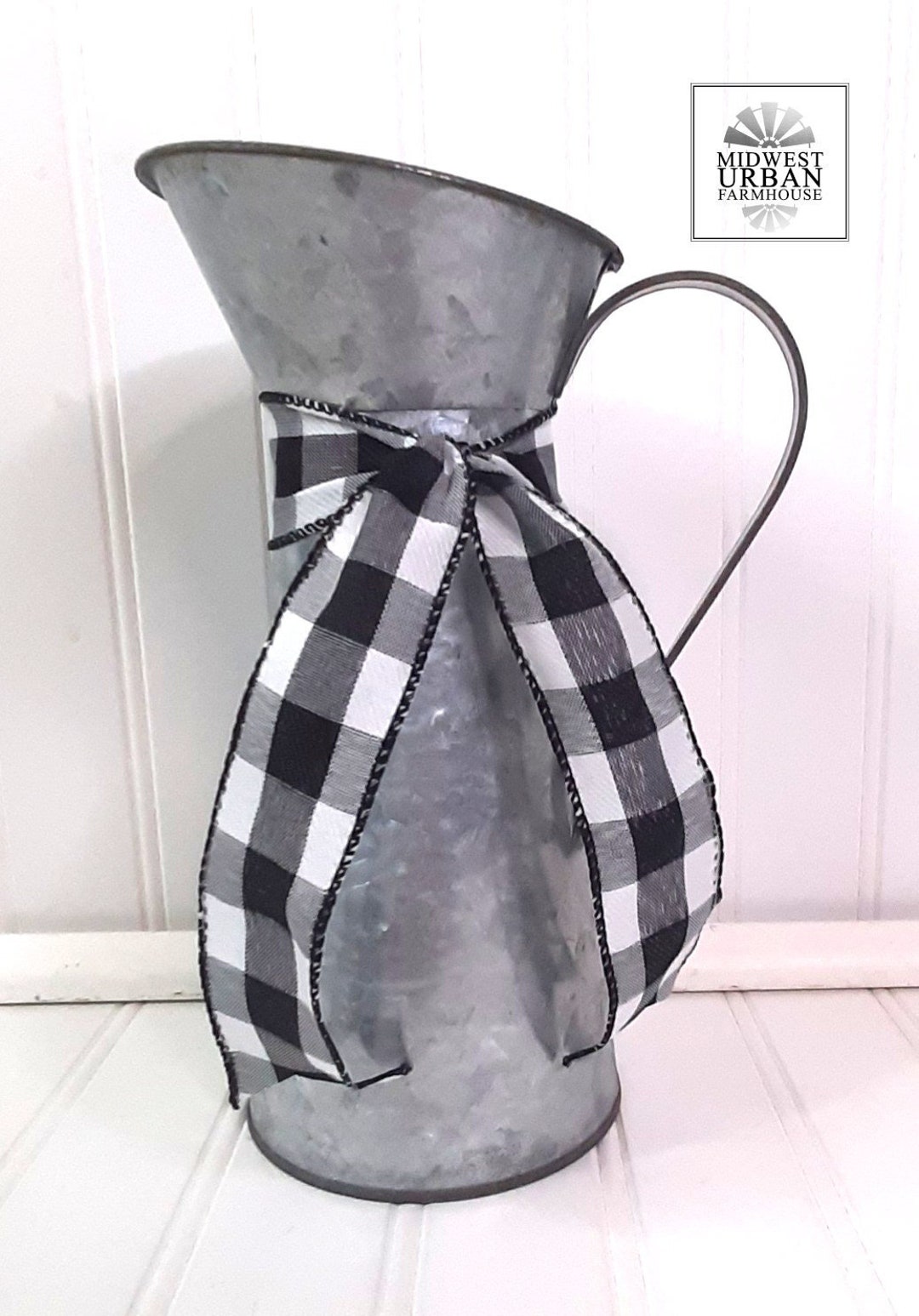 Farmhouse Pitchergalvanized Metal Pitcherdecorative Metal ...