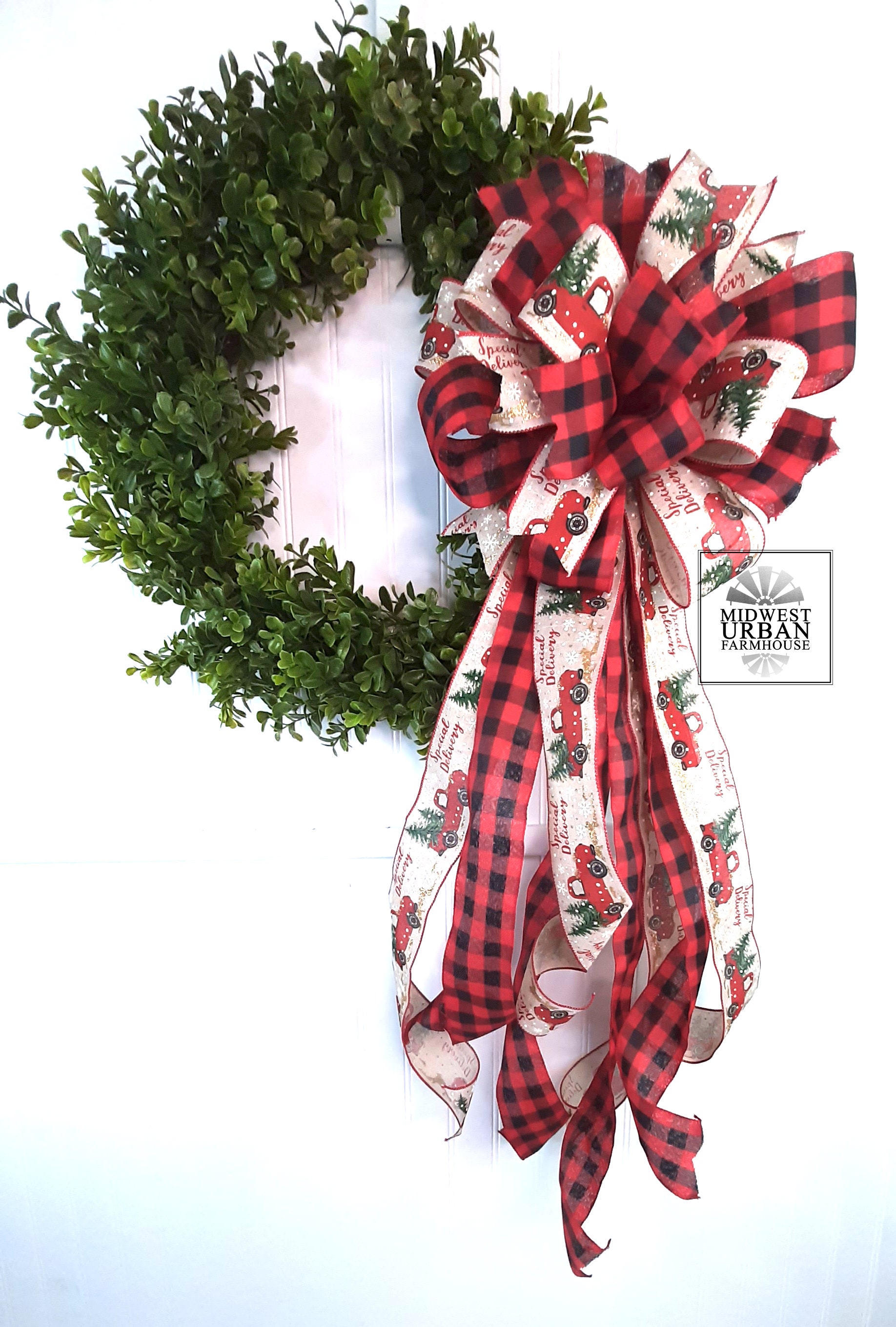 Red Truck Christmas Tree Topper|buffalo Check Christmas Tree Topper ...