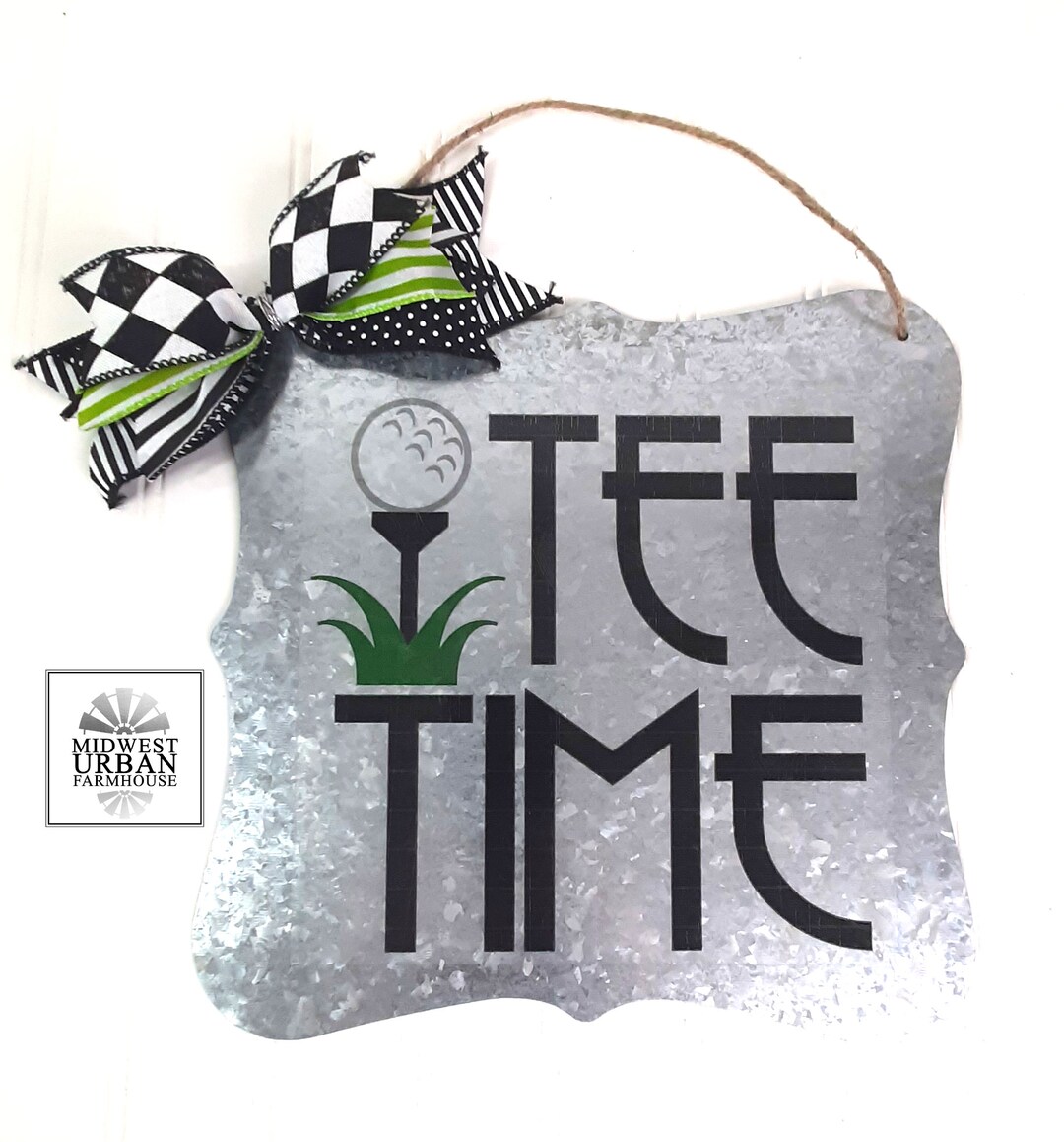 Tee Time Metal Sign|galvanized Metal Sign|father's Day Gift|gifts for ...