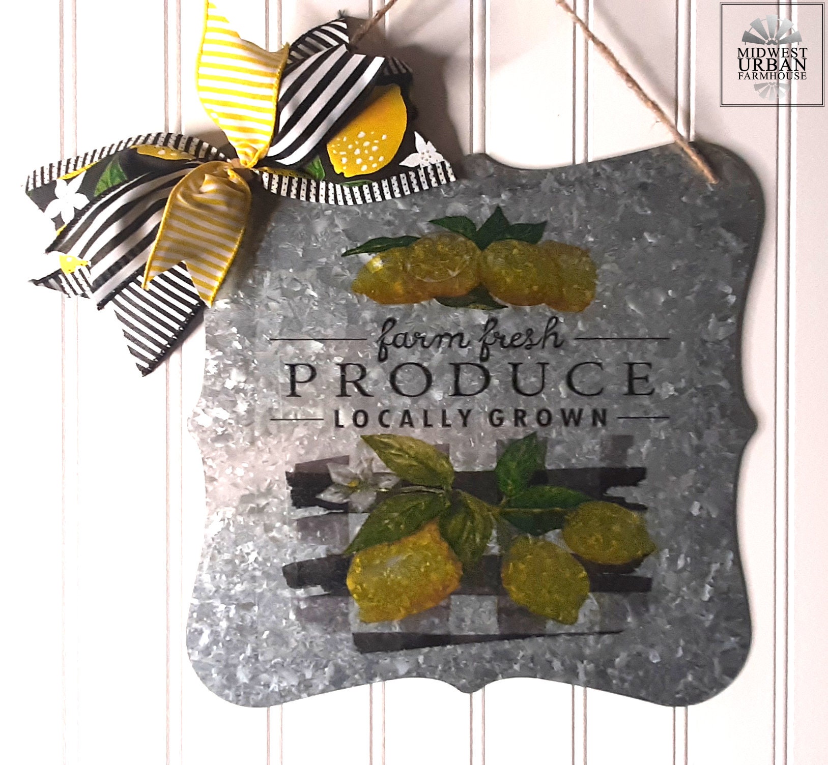 Lemon Sign Galvanized Metal Signmetal Wall Sign With Bowtin - Etsy