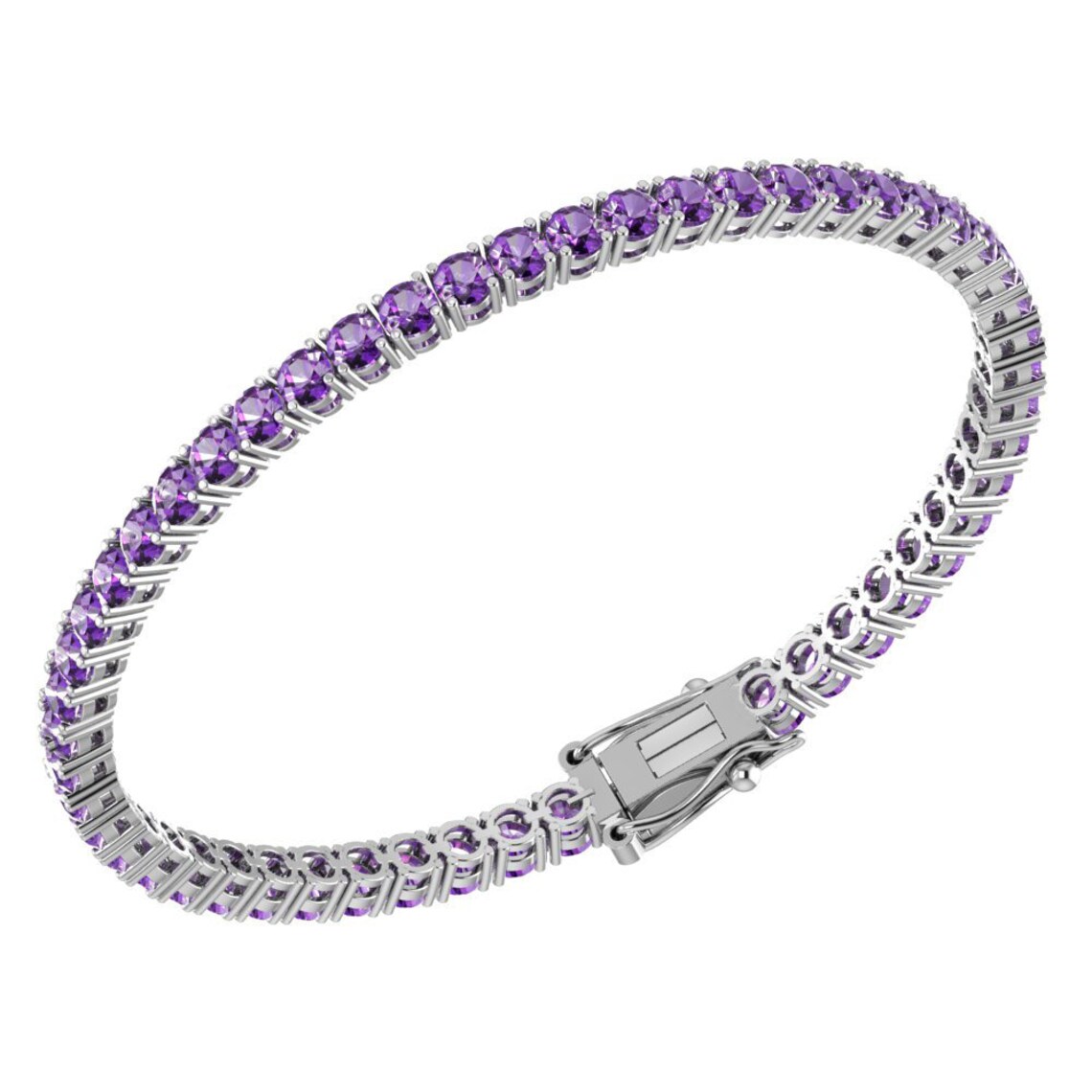 Natürlicher Amethyst Tennis Armband Hochzeit Tennis Armband | Etsy