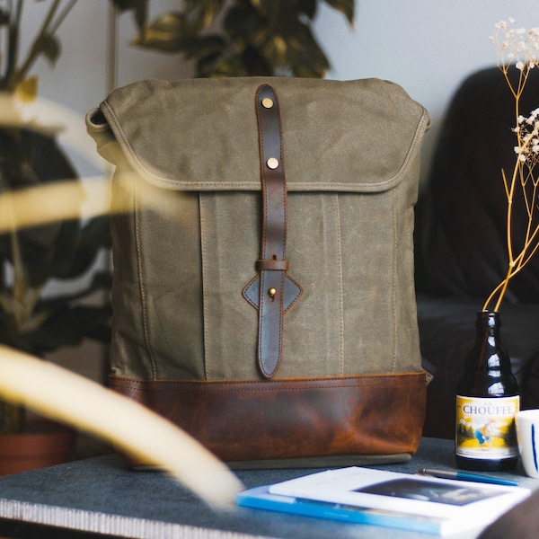 Waxed Canvas Daypack - Etsy