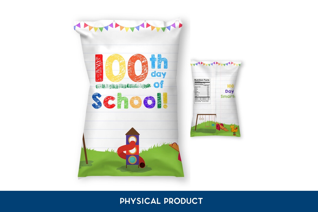 Personalized 100 Days Smarter Chip Bag Labels, Custom 100 Days of ...