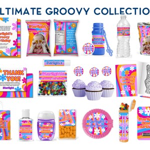 Groovy Custom Coloring Book & Crayon Wrapper Retro Hippie Theme, Easy ...