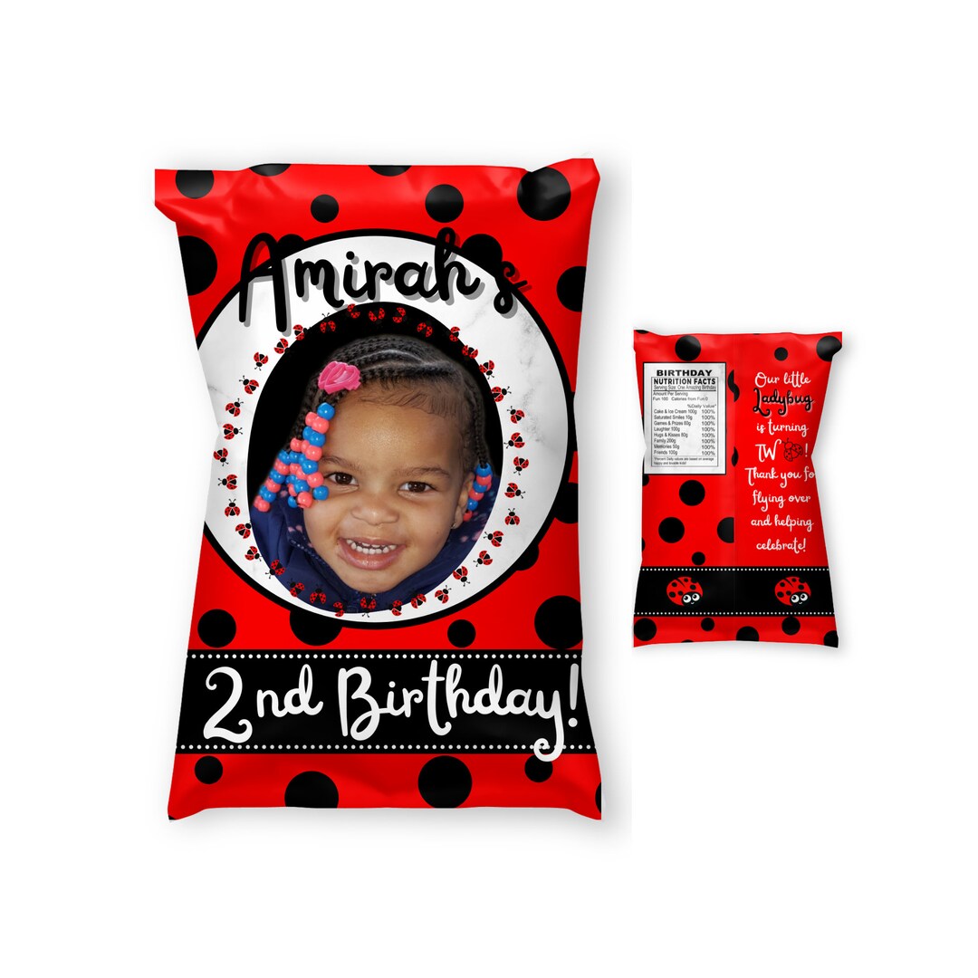 Personalized Chip Bag Labels, Custom Party Supplies for Girls, Digital ...
