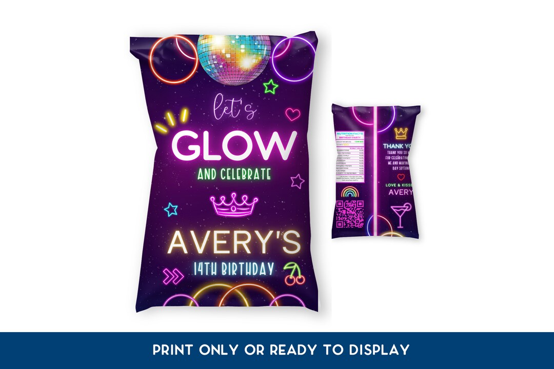 Personalized Chip Bag Labels Birthday Favors for Tweens, Chip Bag ...