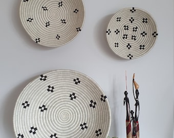 Rwanda African Basket Blue Swirl Wall Basket Storage Basket Wall Decor ...