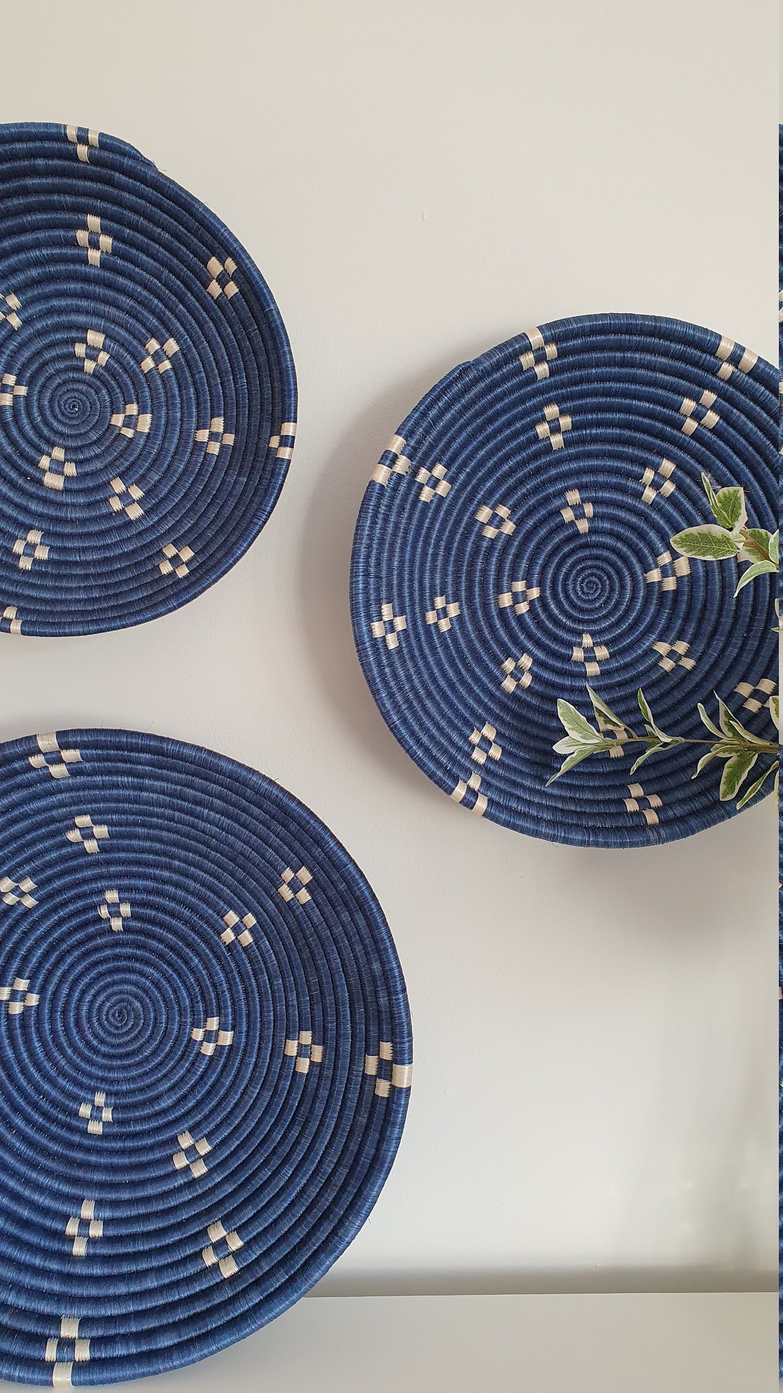 Rwanda African Basket - Blue Petal | Wall Basket | Storage Basket ...