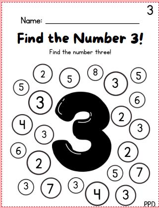 Find the Number Activity Preschool Kindergarten Number Recognition ...