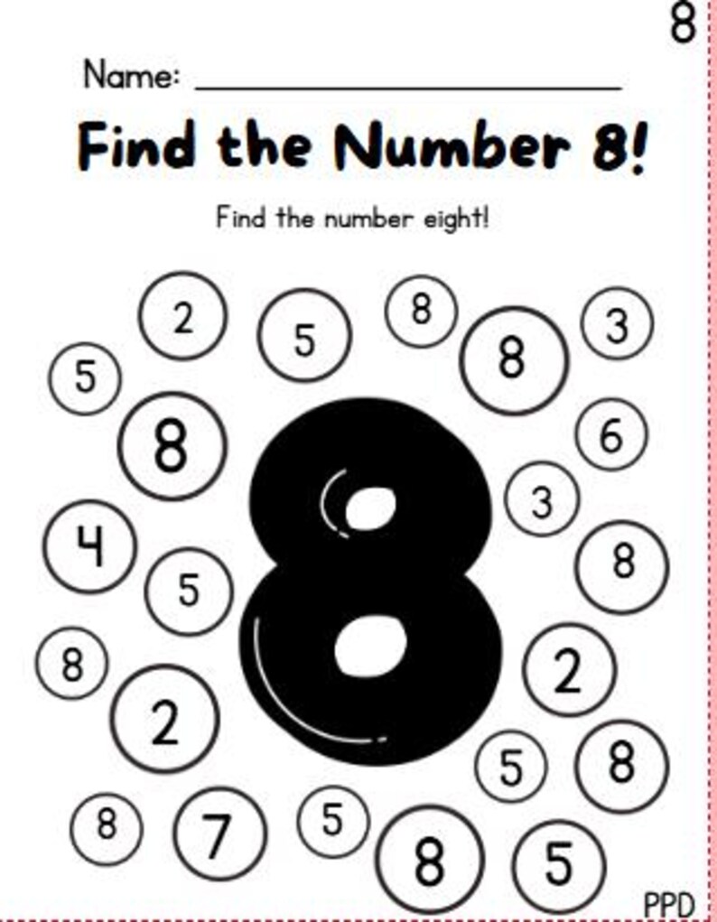 Find the Number Activity Preschool Kindergarten Number Recognition ...