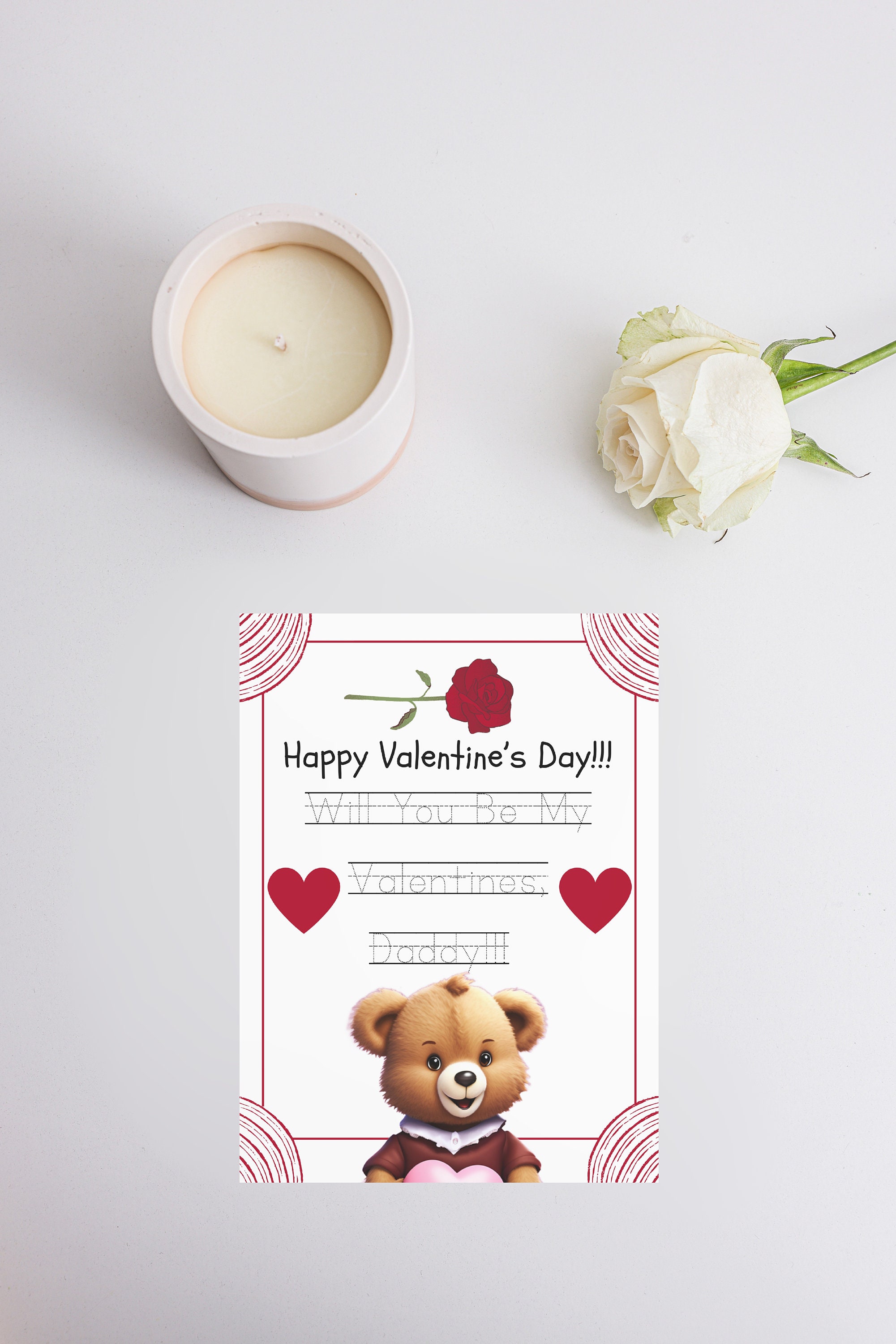Mom and Dad Valentine's Day Letter, Adorable Kindergarten Pre-k Trace ...