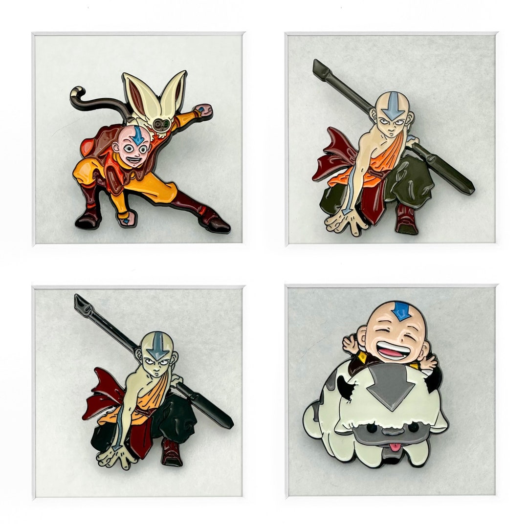 The Avatar Aang Airbender Themed Anime Enamel Metal Pins - Etsy