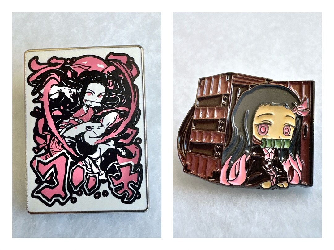 Nezuko in Wood Box Nezuko Fighting Demon Slayer Anime Characters Enamel ...