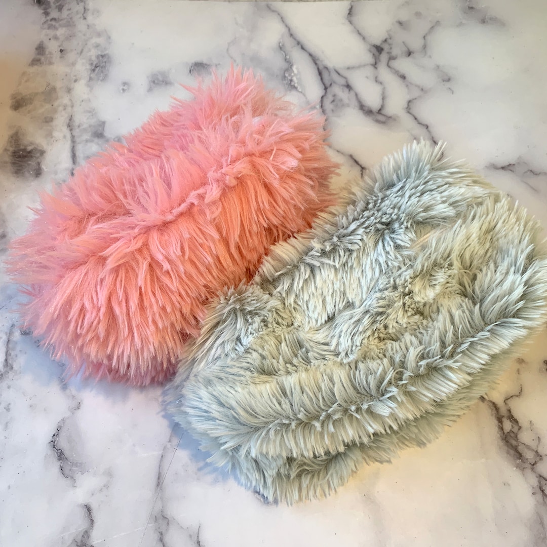 Medium Fluffy Poof Box Bag Cosmetic Bag, Zipper Pouch, Bridesmaids Gift ...