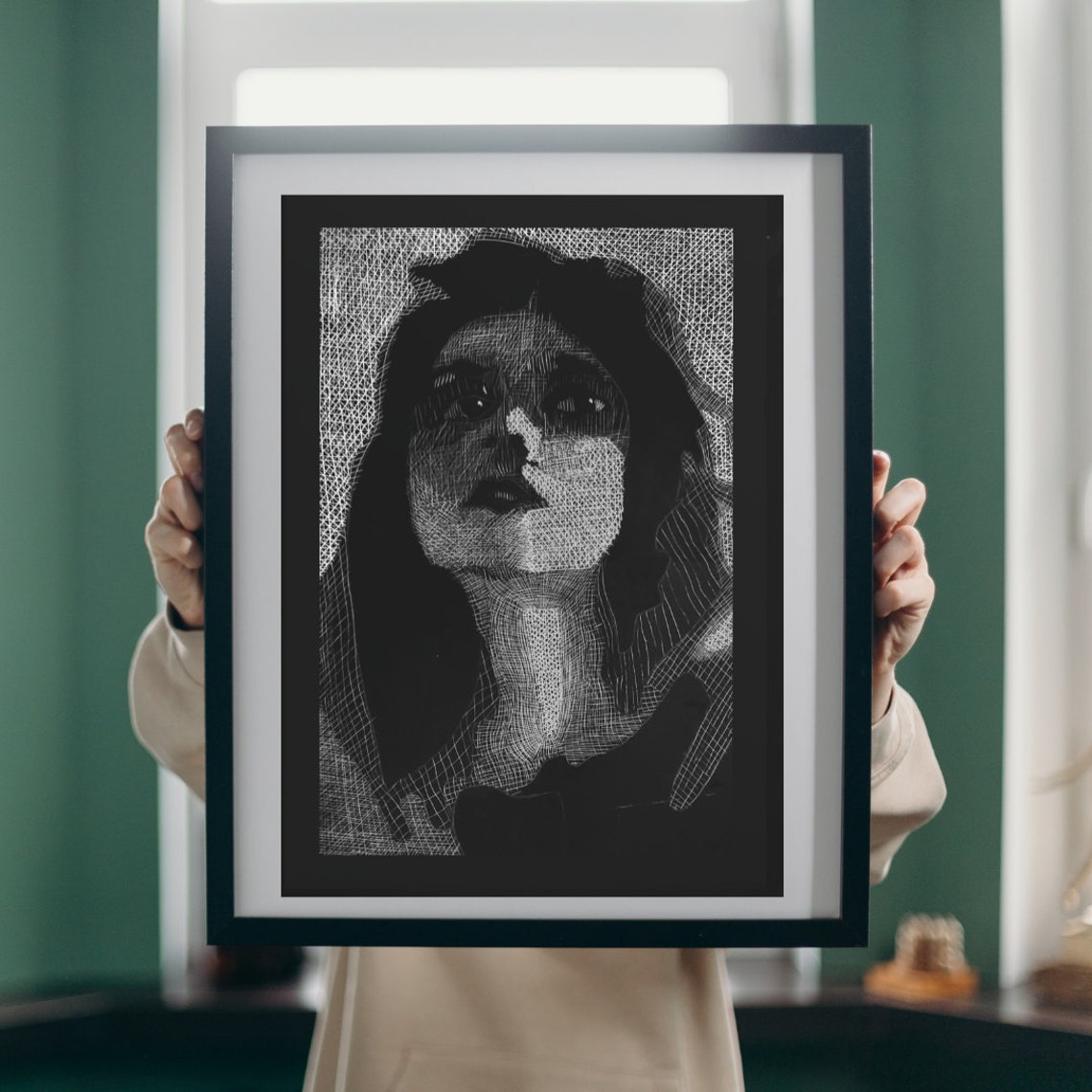 Gothic Whimsigoth Wall Art - Minimalist Ethereal Whooshing Print for a ...