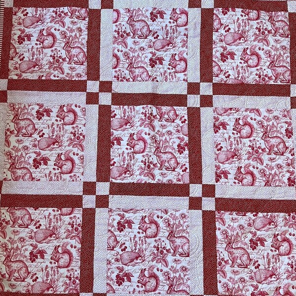 Red and White Toile Quilt - Etsy