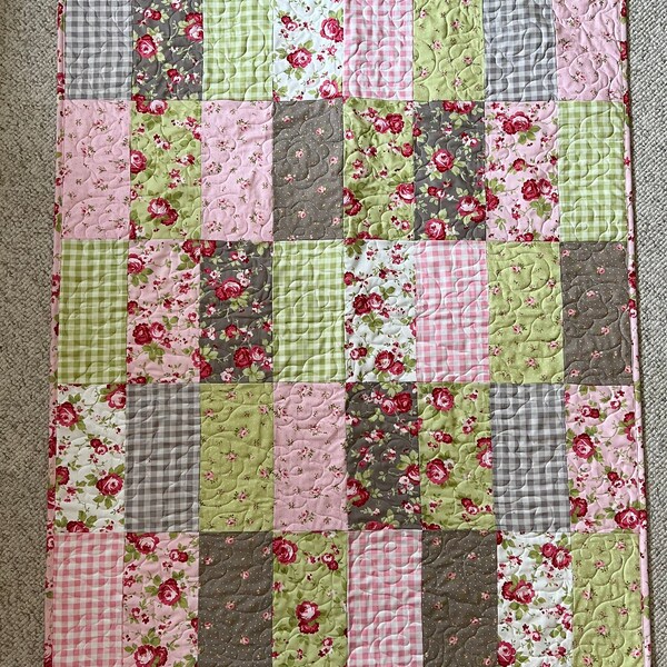 Pink Floral Quilt - Etsy