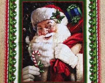 Santa Quilt Panel - Etsy