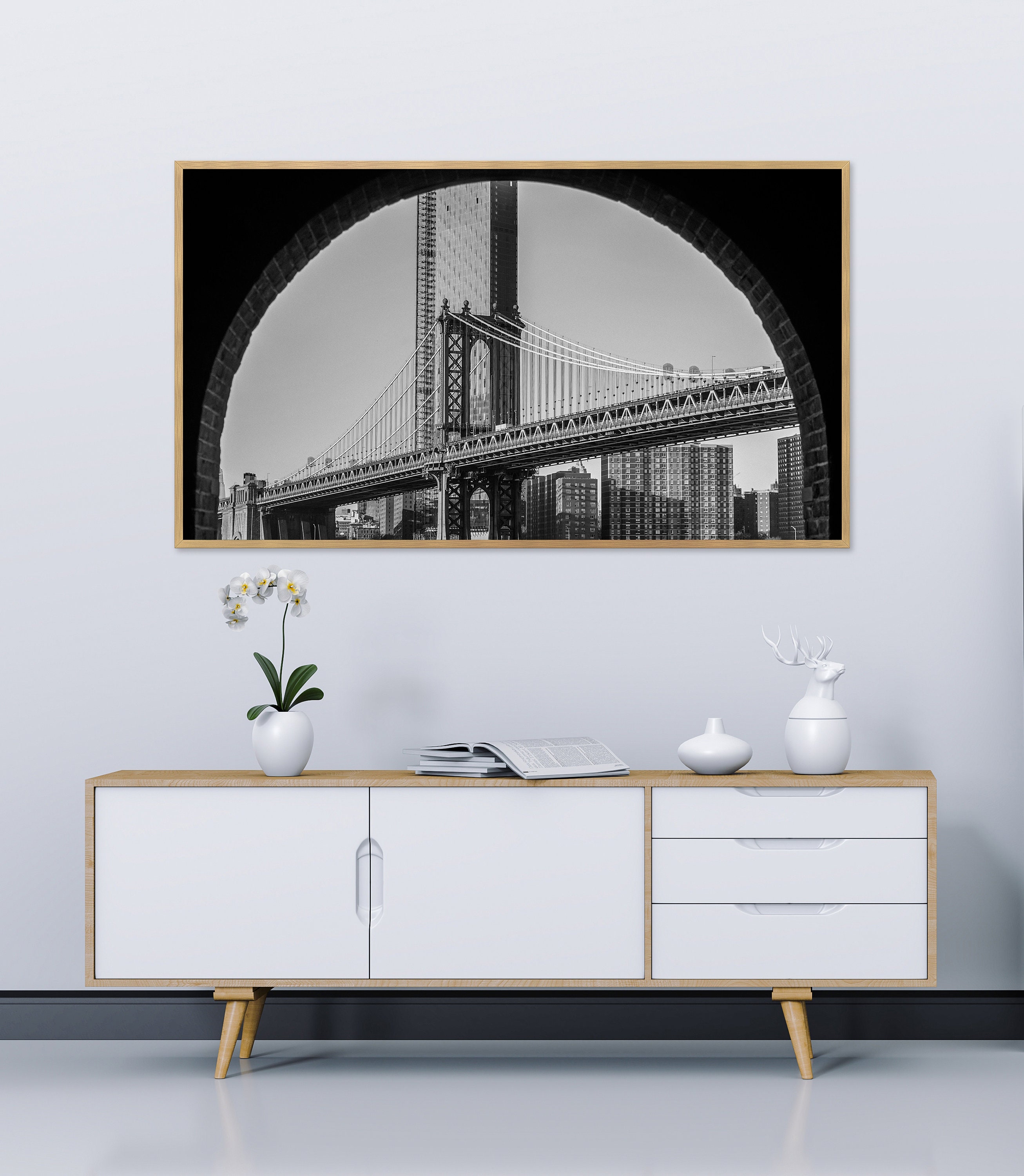 New York Frame TV Art, Black White Photo New York, Digital Download ...