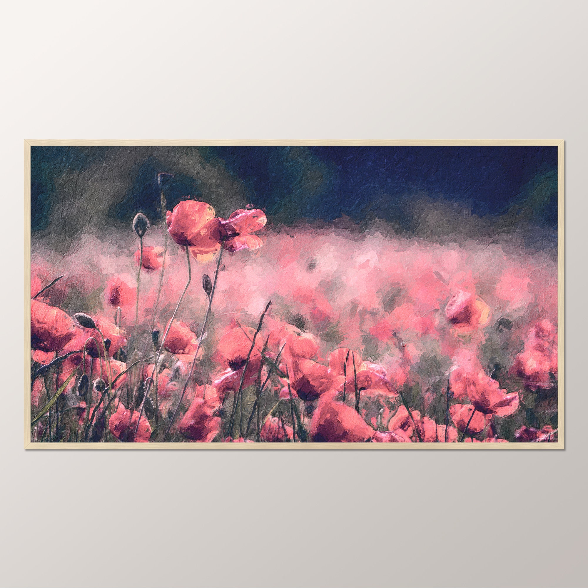 Pink Poppy Flower Field