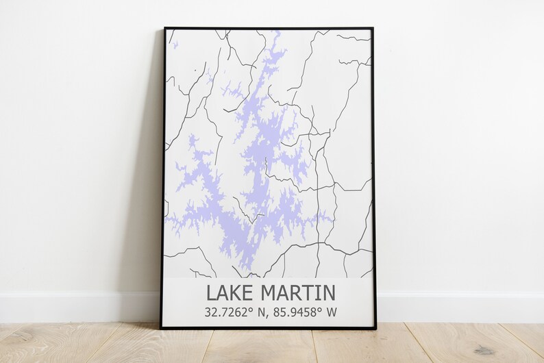 Custom Lake Map Print Lake House Art Digital Download Lake - Etsy