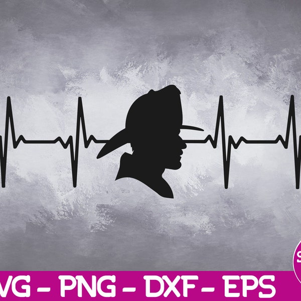 Firefighter Ekg Svg - Etsy