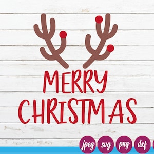Merry Christmas Svg Reindeer Svg Christmas Svg Files - Etsy