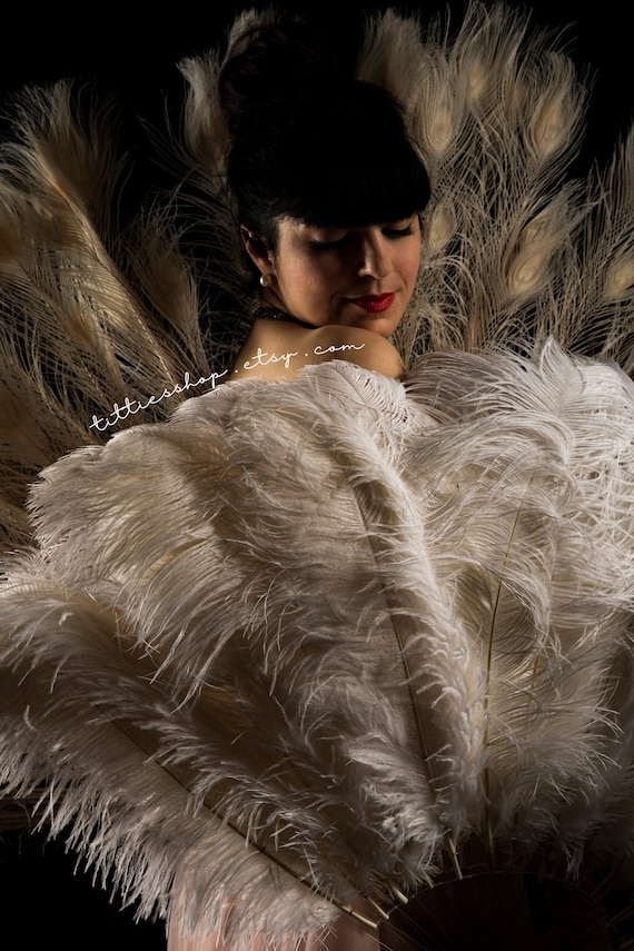 Custom Ostrich Burlesque Feather Fans - Etsy