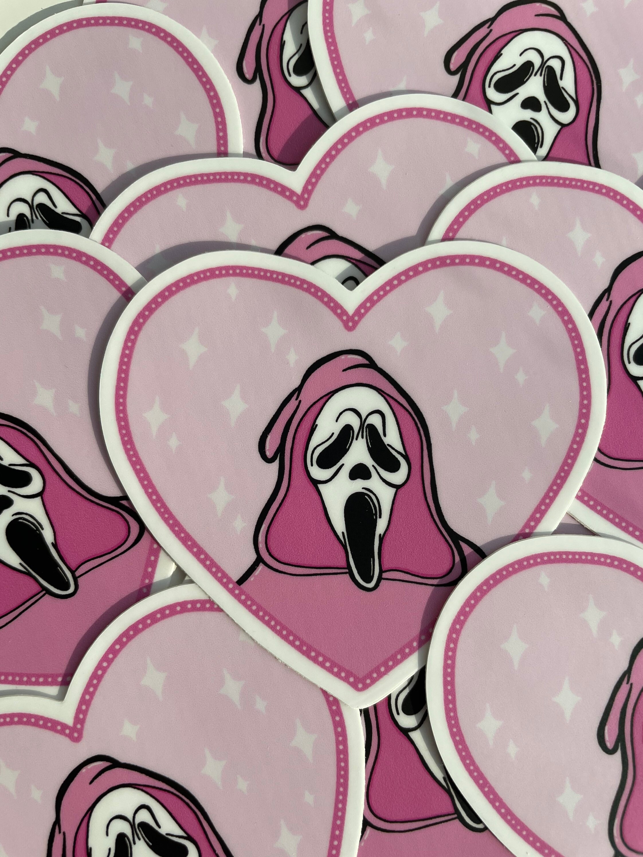 Halloween Sticker Ghost Face Stickers Vinyl Sticker Etsy