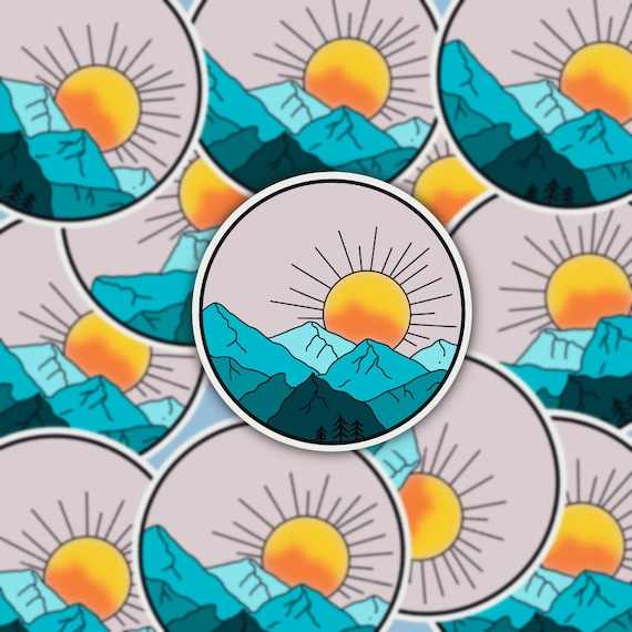 Blue Ridge Mountain Sticker Waterproof Mountain Sticker - Etsy