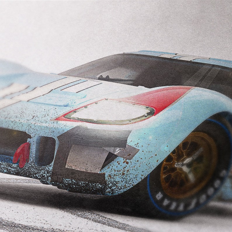 Ford GT40 Mk2 Le Mans 1966 Ken Miles Car Racing Poster - Etsy