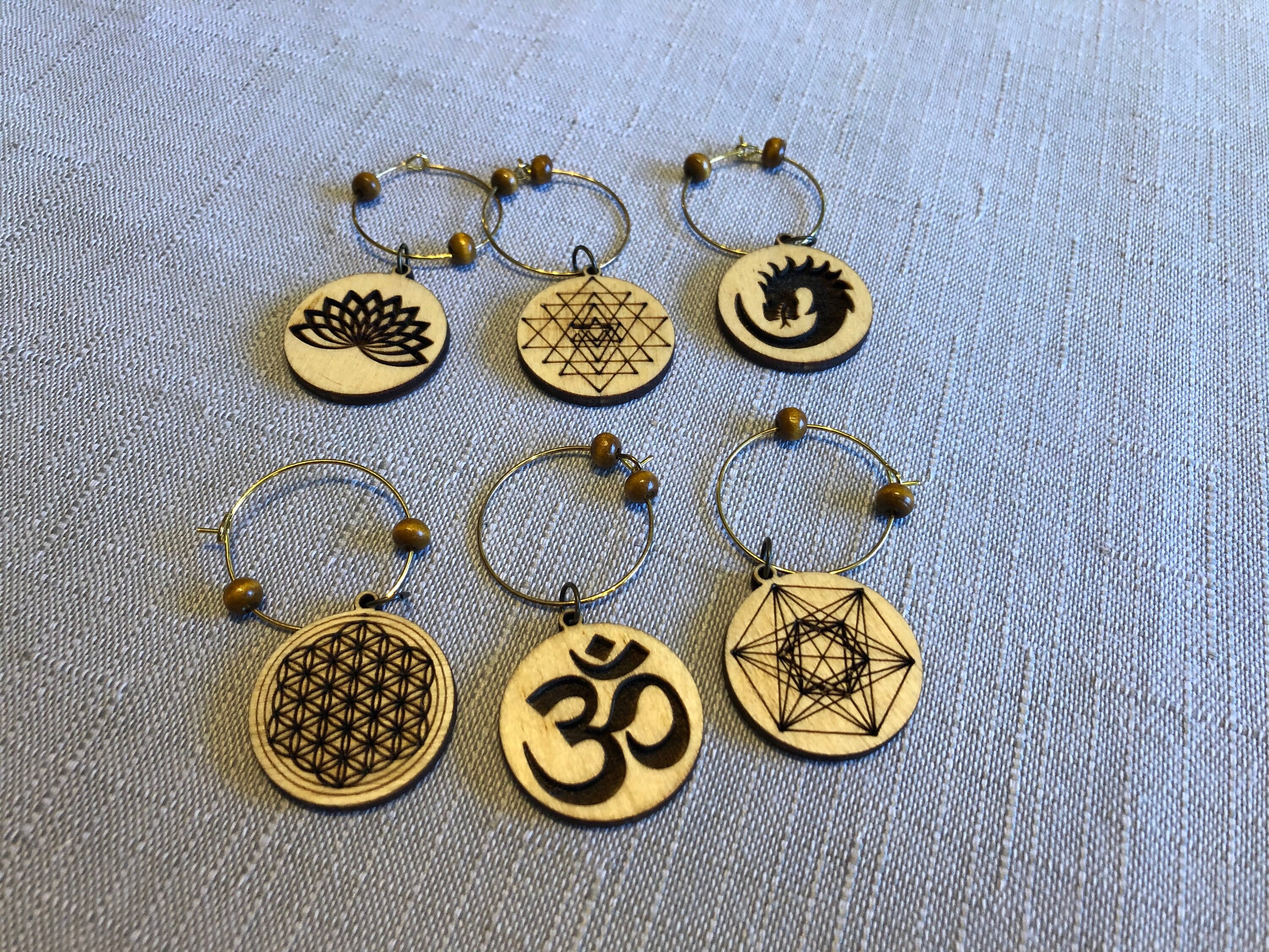 Eastern Religion Symbols Wine Charms - Etsy Canada
