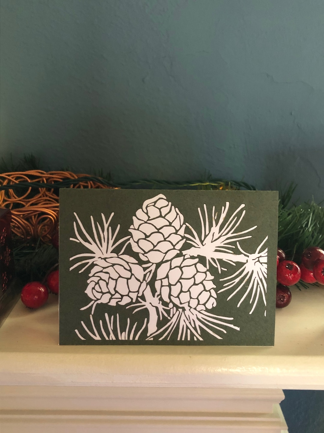 Pine Cone Christmas Cards - Etsy