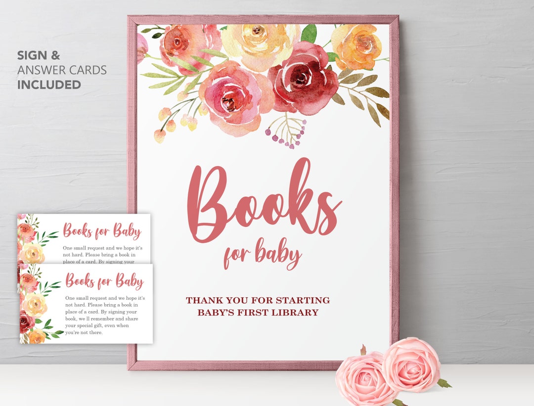 Books for Baby Sign Printable Baby Shower Book for Baby Sign - Etsy