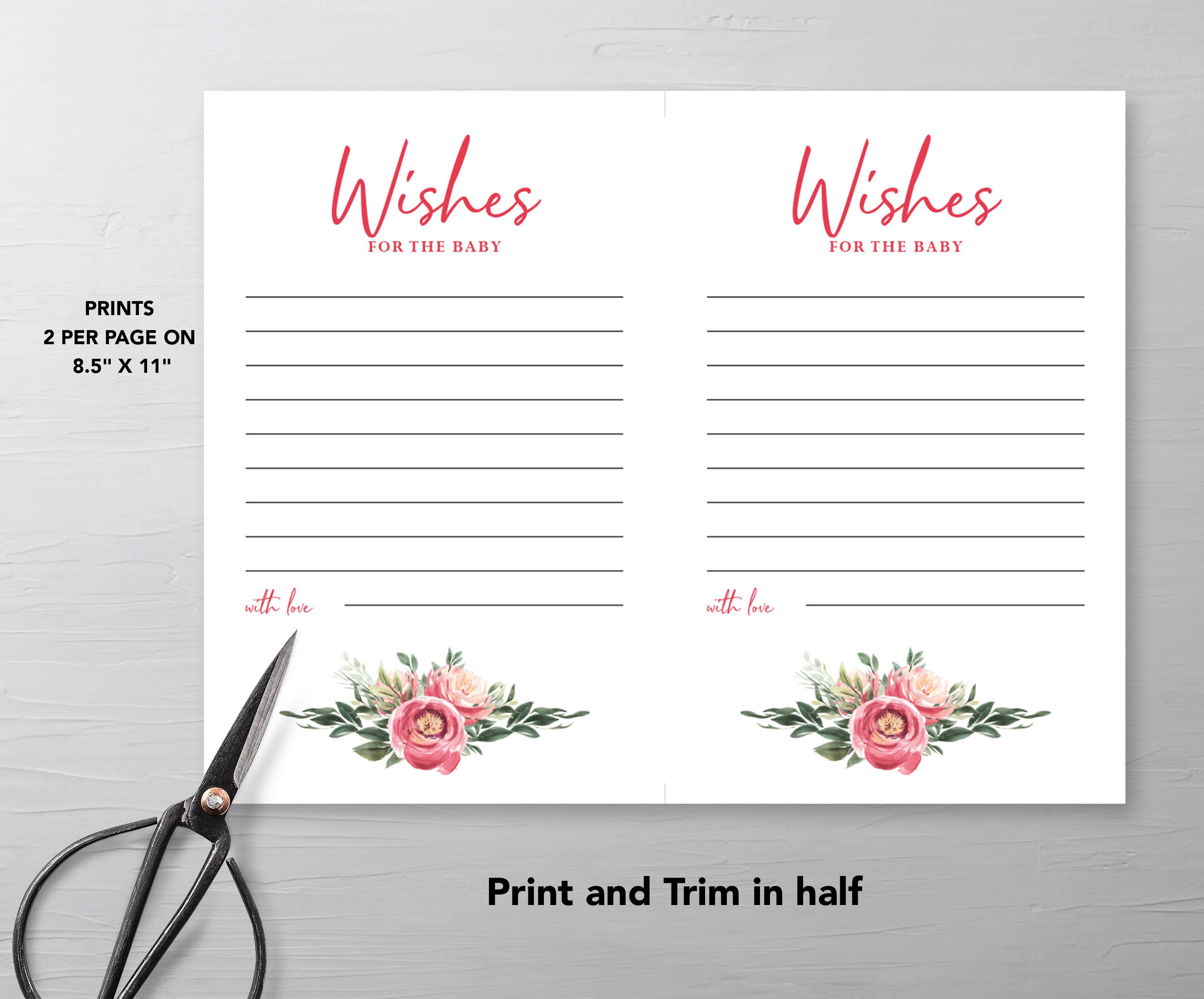 Party Décor Party Supplies Wishes for Baby Cards DVP101 Wishes for Baby ...