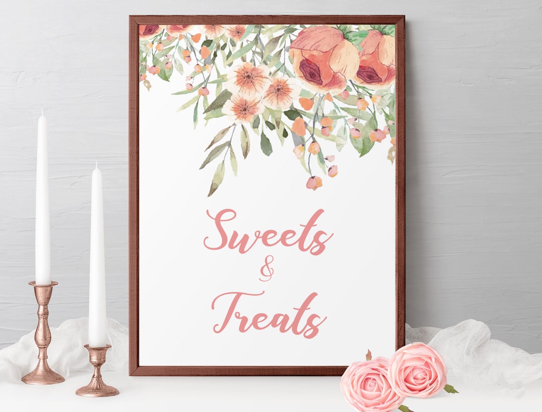 Sweets & Treats Sign Printable Desserts Sign Blush Pink - Etsy