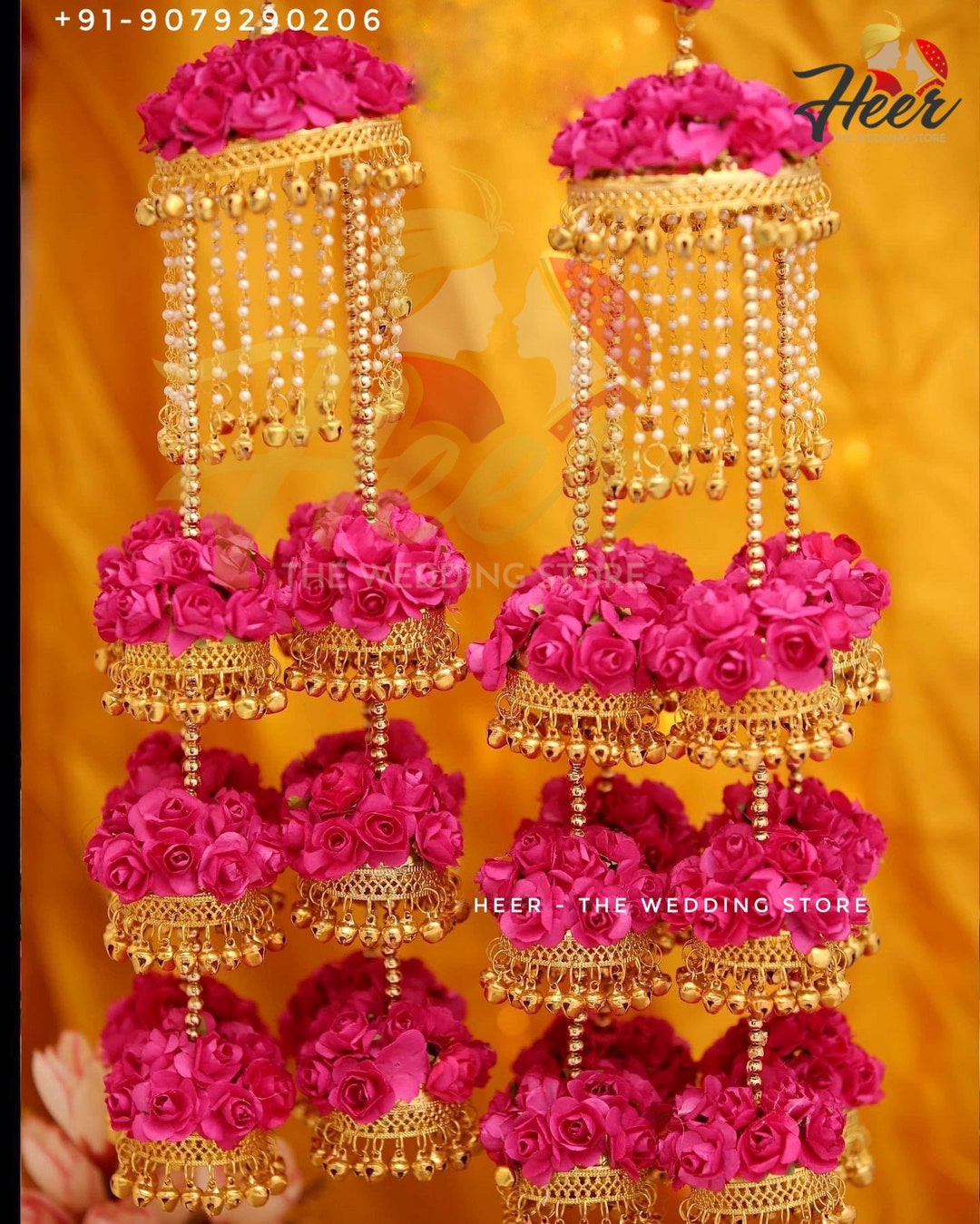 Floral Golden Pearl Punjabi Kaleere, Kaleera, Wedding Kalira, Flower ...