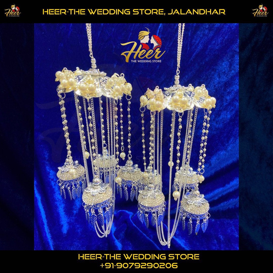Silver Polished Pearl Indian Wedding Kaleere, Kalira, Kaleera by Heer ...