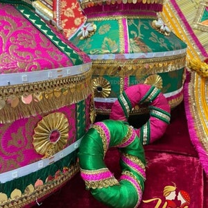 Banarsi Rich Silk Jaggo With Danda, Binnu, Chajj With Sticks, Punjabi ...