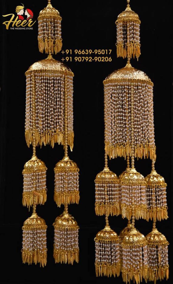 Golden Polished Long Moti Chain Exclusive Heer Kaleera | Etsy